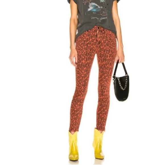 MOTHER | Jeans | Mother Denim High Waisted Looker Ankle Fray Animal ...